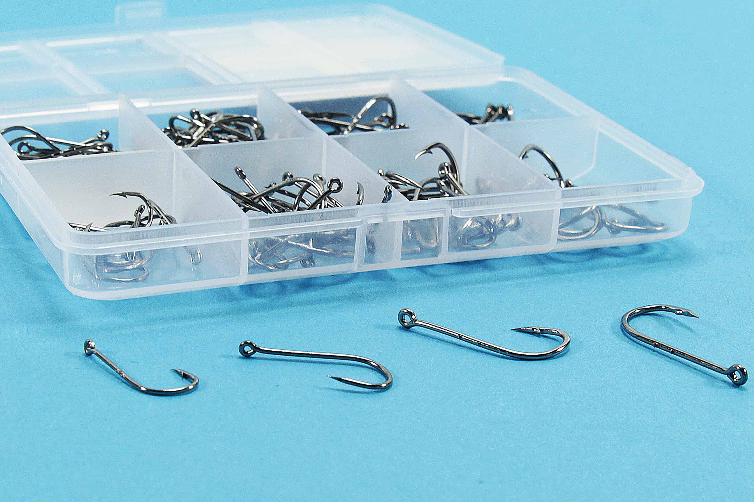 100 St. Angelhaken mit Öse new Einzelhaken GR Haken Fischhaken scharf | eBay